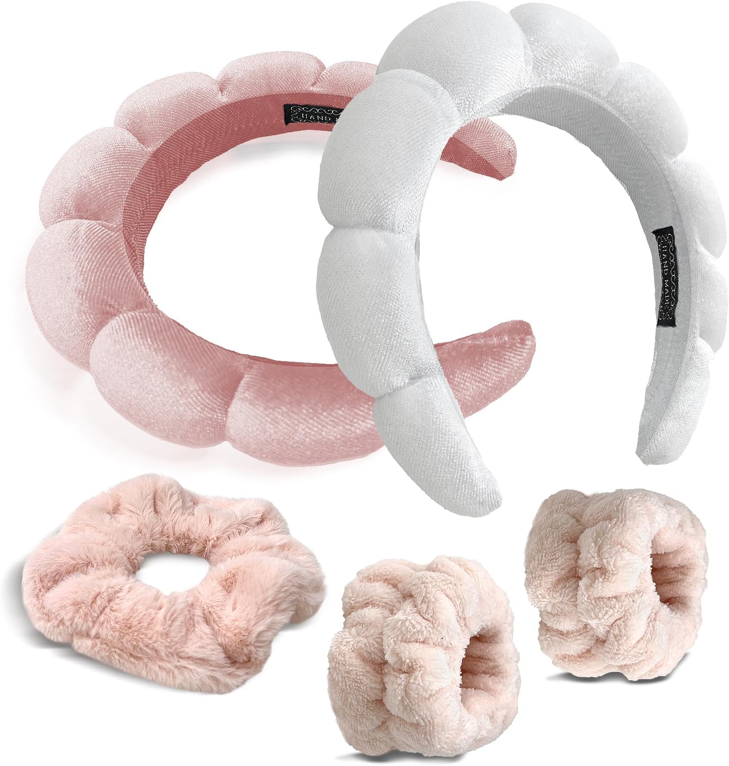 Amazon.com : CAVETEE 6 Pack Puffy Bow Tie Headbands with Makeup ...