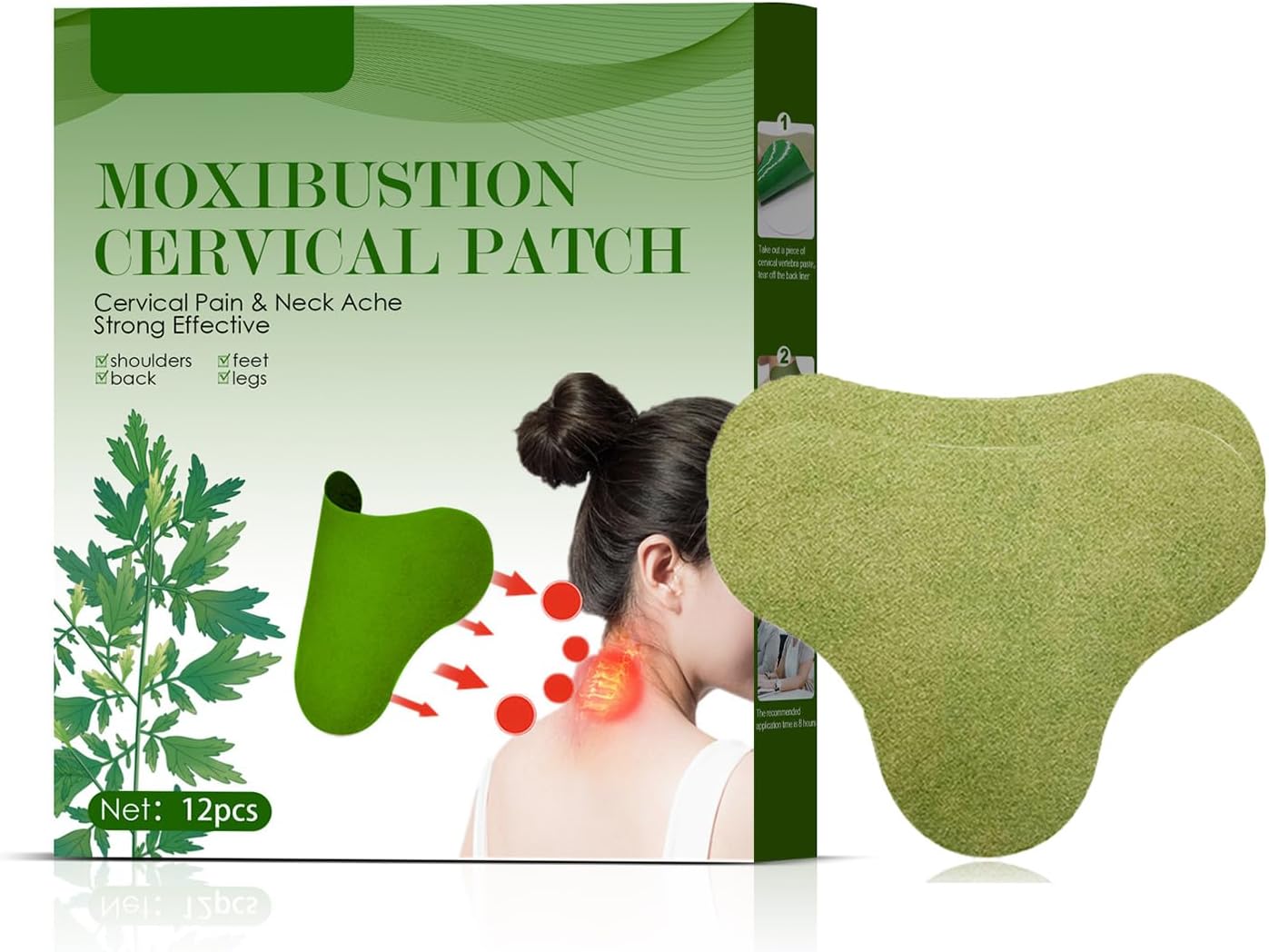 24Pcs Wormwood Moxibustion Pain Relief Patches for Cervical Vertebra ...