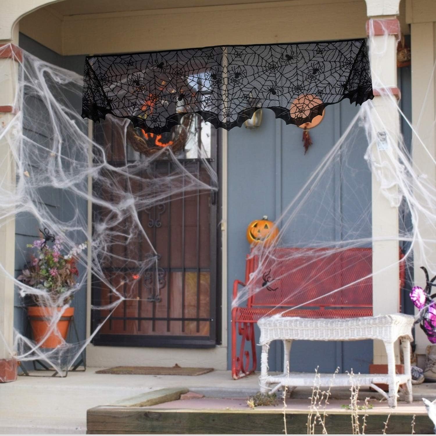Buy Halloween Decorations Spider Webs Set,Mantel Scarf Fake Cobweb ...