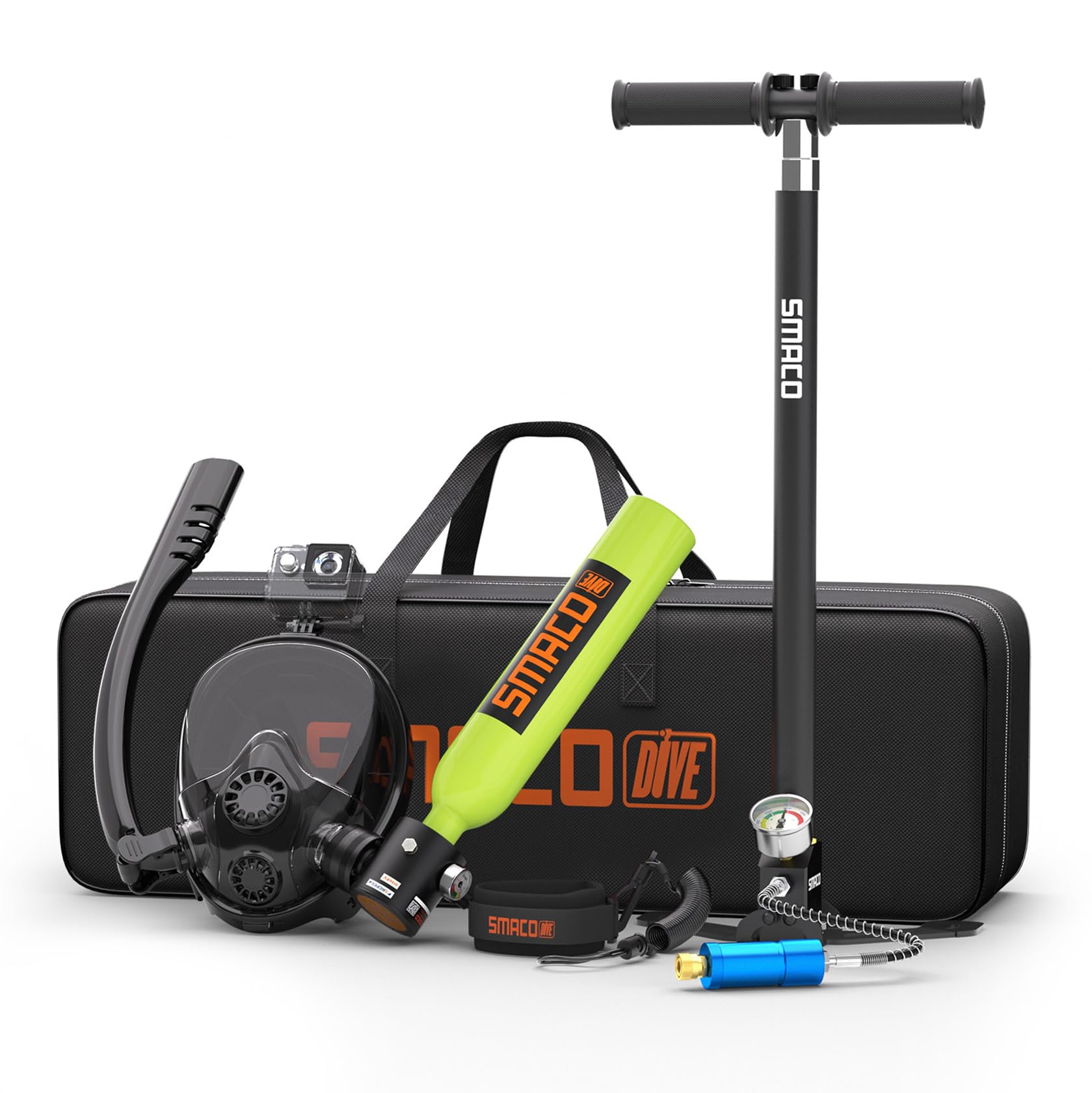 SMACO Mini Scuba Tank with Snorkel Mask 0.5L Portable Small Diving Tank ...