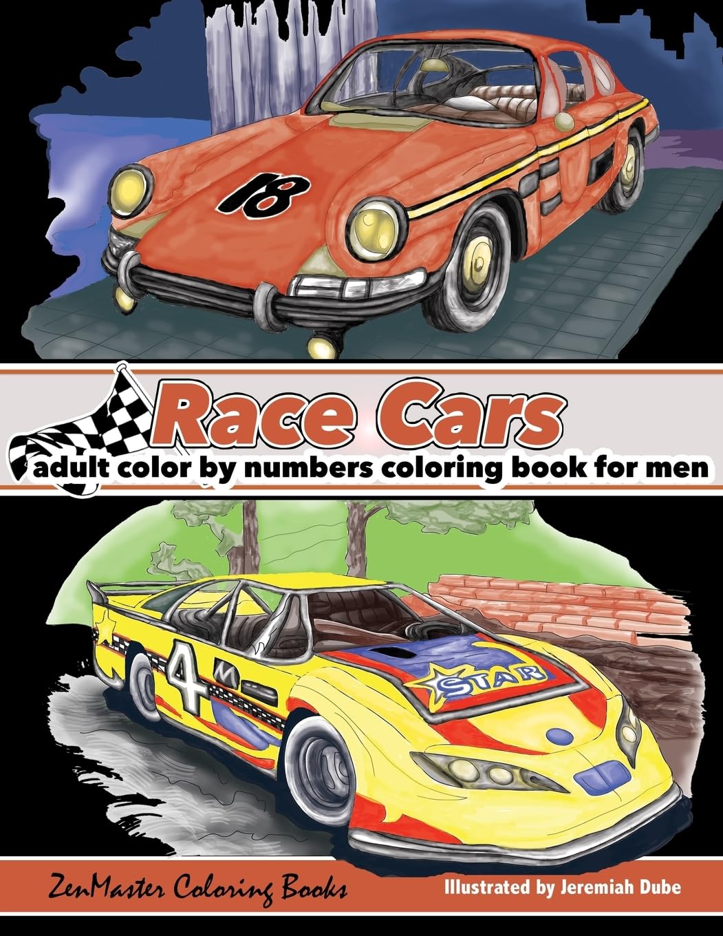Color By Numbers Coloring Book For Men: Race Cars: Mens Color By ...