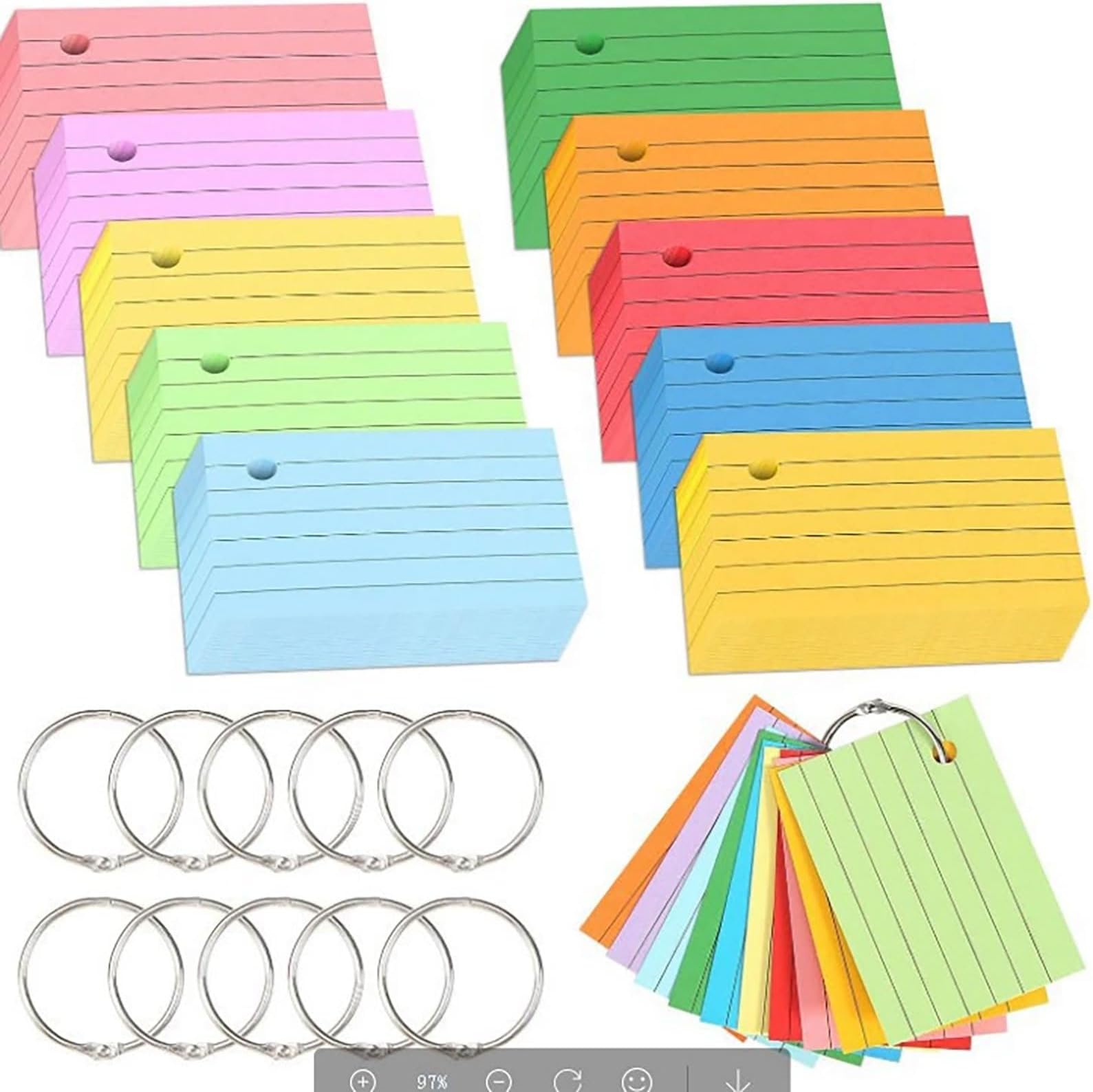 Amazon.com : 400 Pieces Colored Index Cards 3x5 Inches, Ruled Index ...