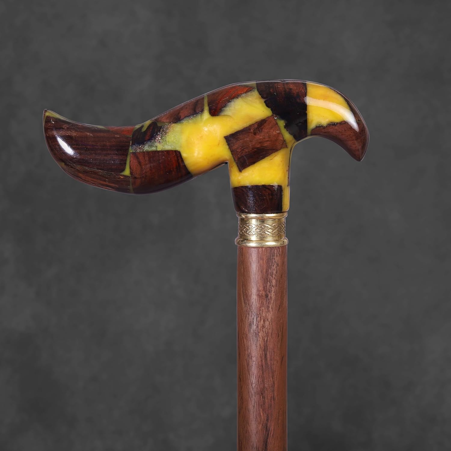 Amazon.com: Handmade Rosewood Wooden Walking Cane for Men | Epoxy Resin ...