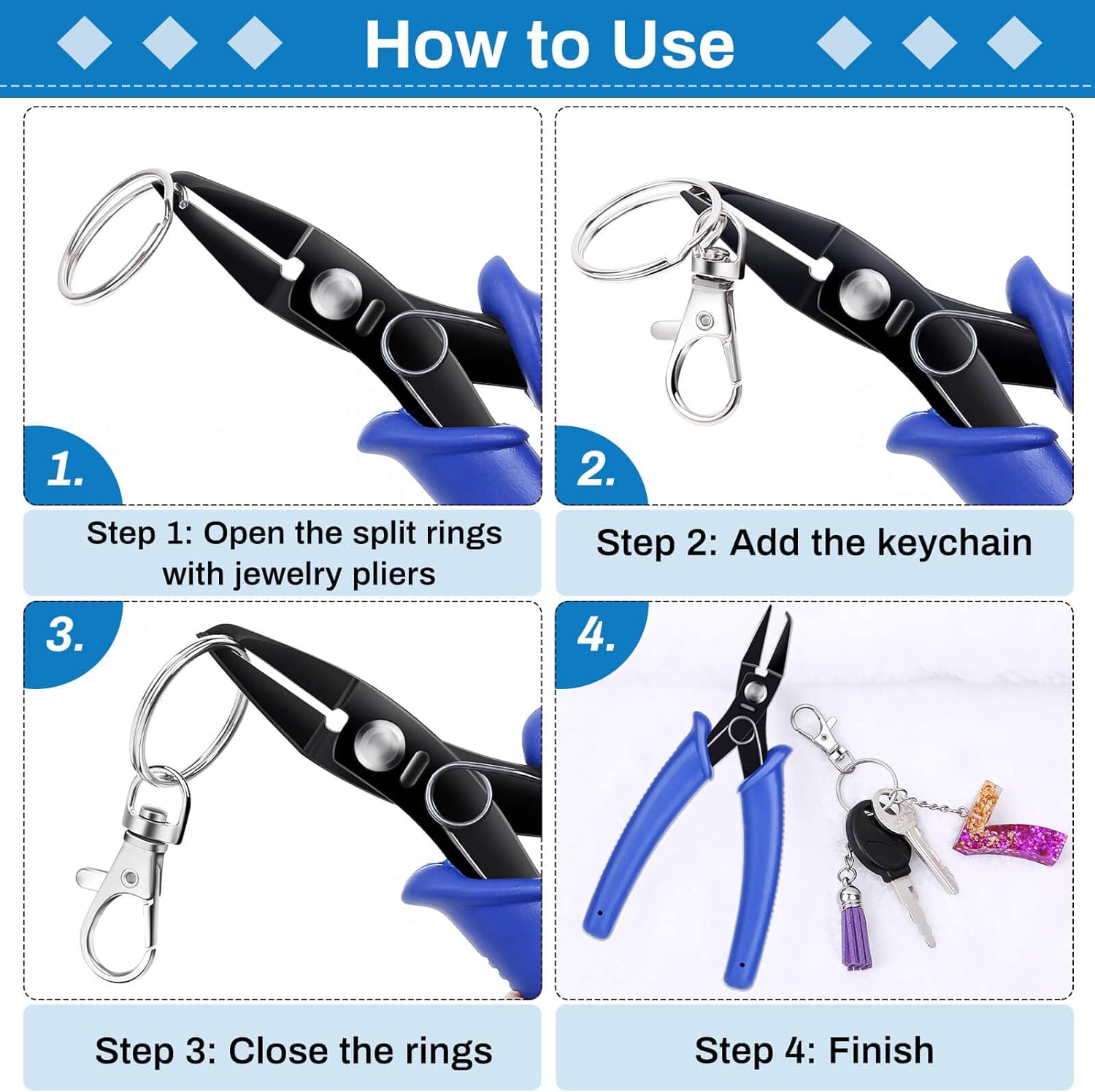 Buy Split Ring Pliers for Jewelry Making, Evatage Split Jump Ring ...