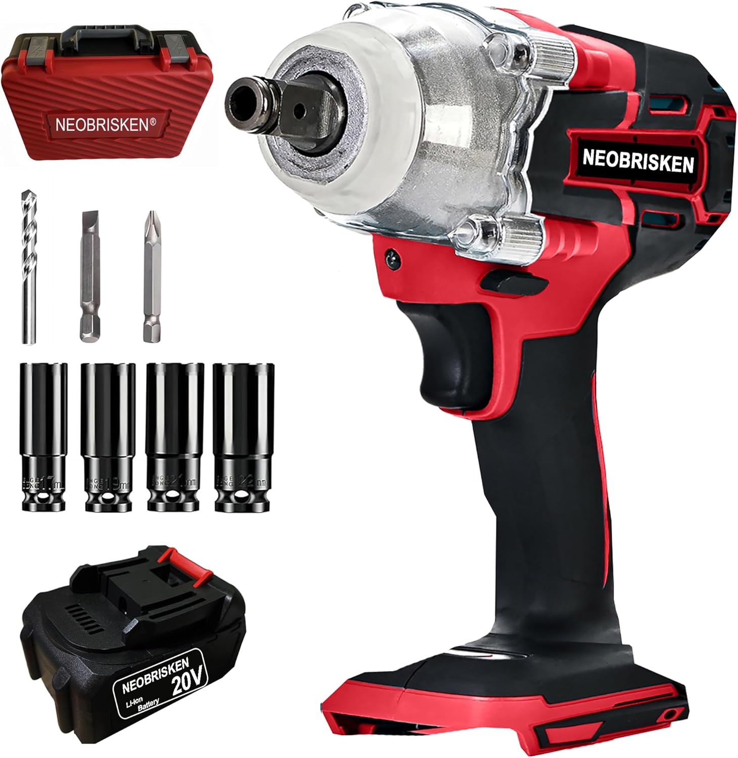 Cordless Impact Wrench 1/2" Brushless Impact Gun Power Impact Driver ...