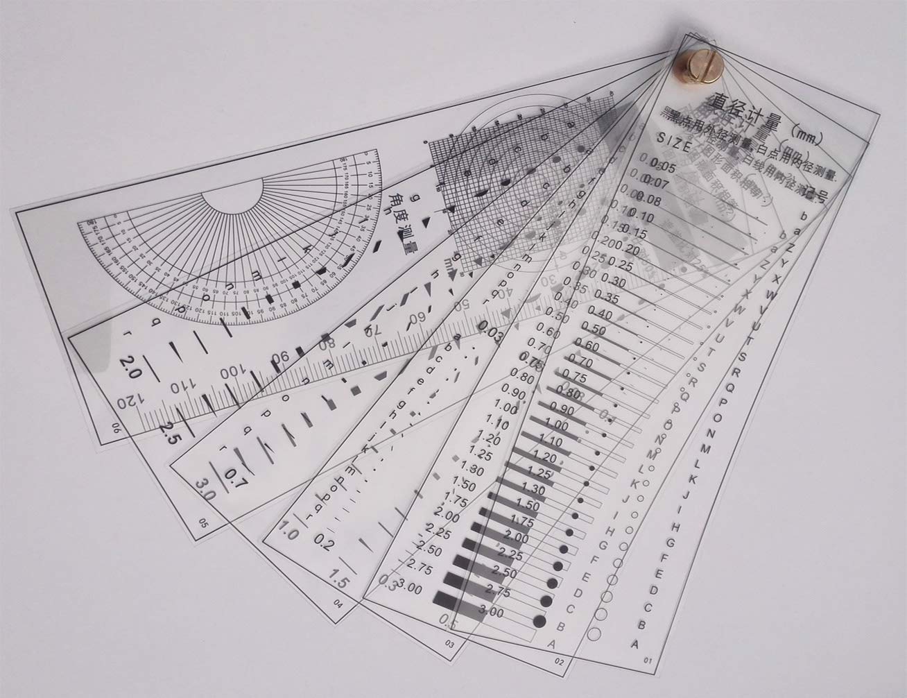Size Estimation Chart SEC Dot Gauge Defect Flaw Refer Stain Scratch ...