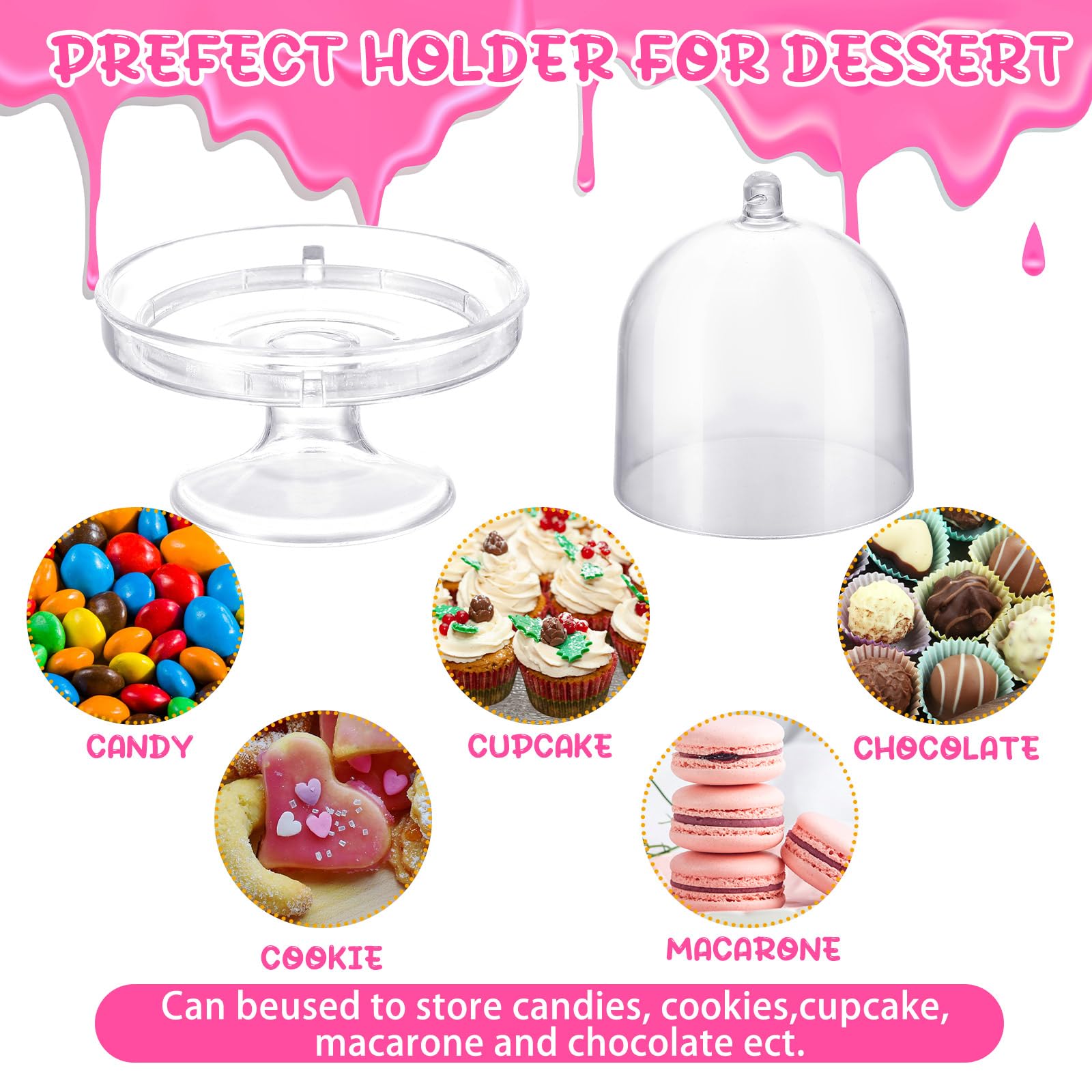 100 Sets Wedding Mini Cake Plate with Lid Cake Plate Disposable ...