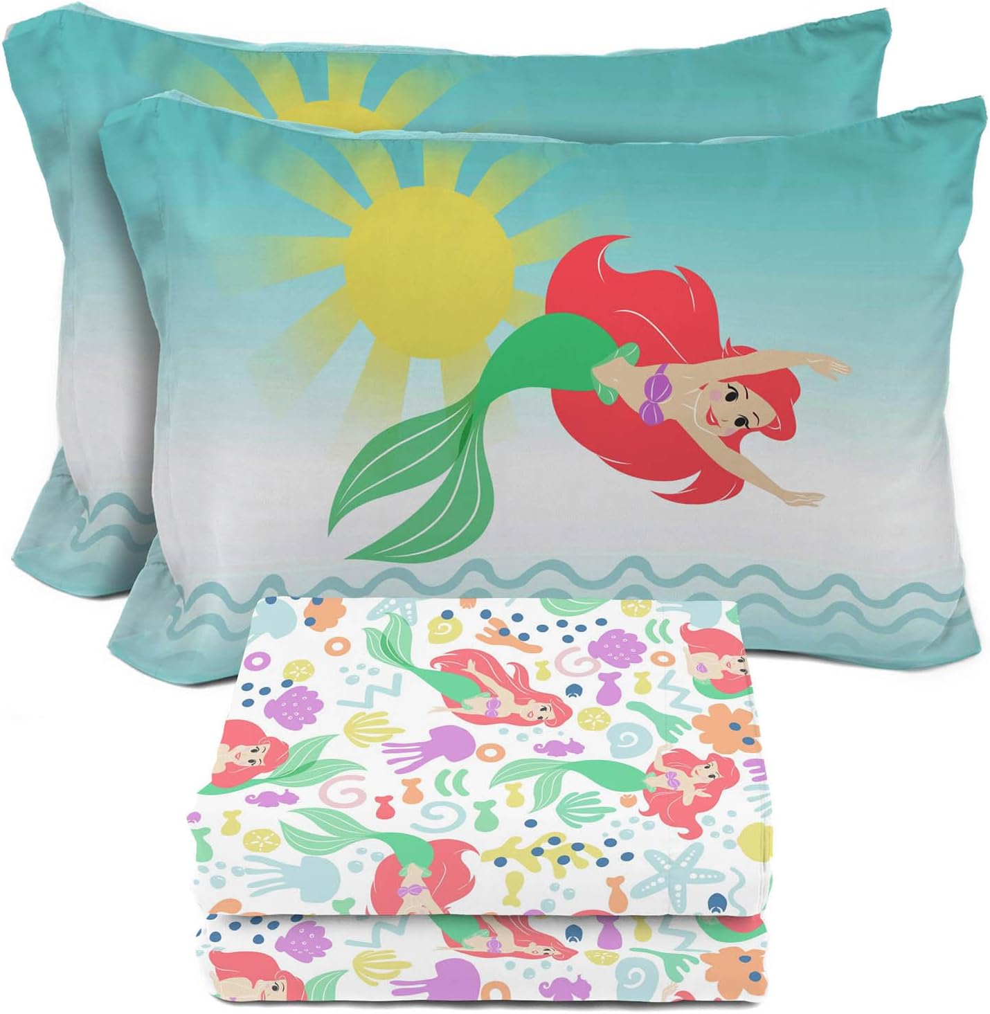 Amazon.com: Sheet Set Pink Mermaid For Girls/Teens Mermaids Shells ...