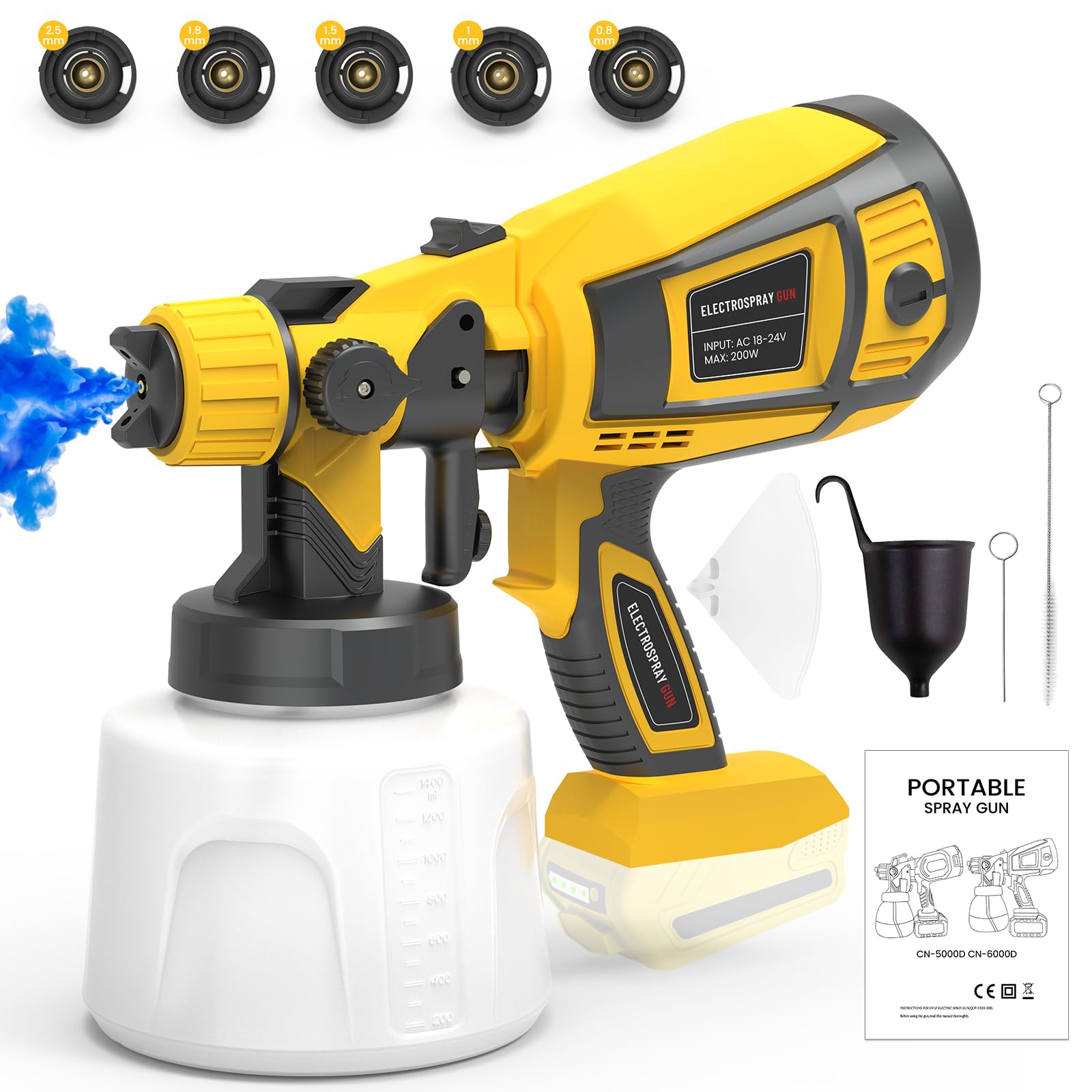 Amazon.com : TwoWin Cordless Paint Sprayer for House Painting, Spray ...