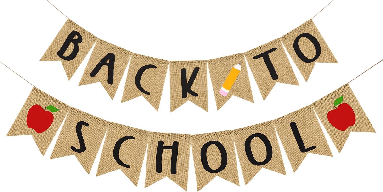 Amazon.com: BinaryABC Back to School Bunting Banner,First Day of School ...