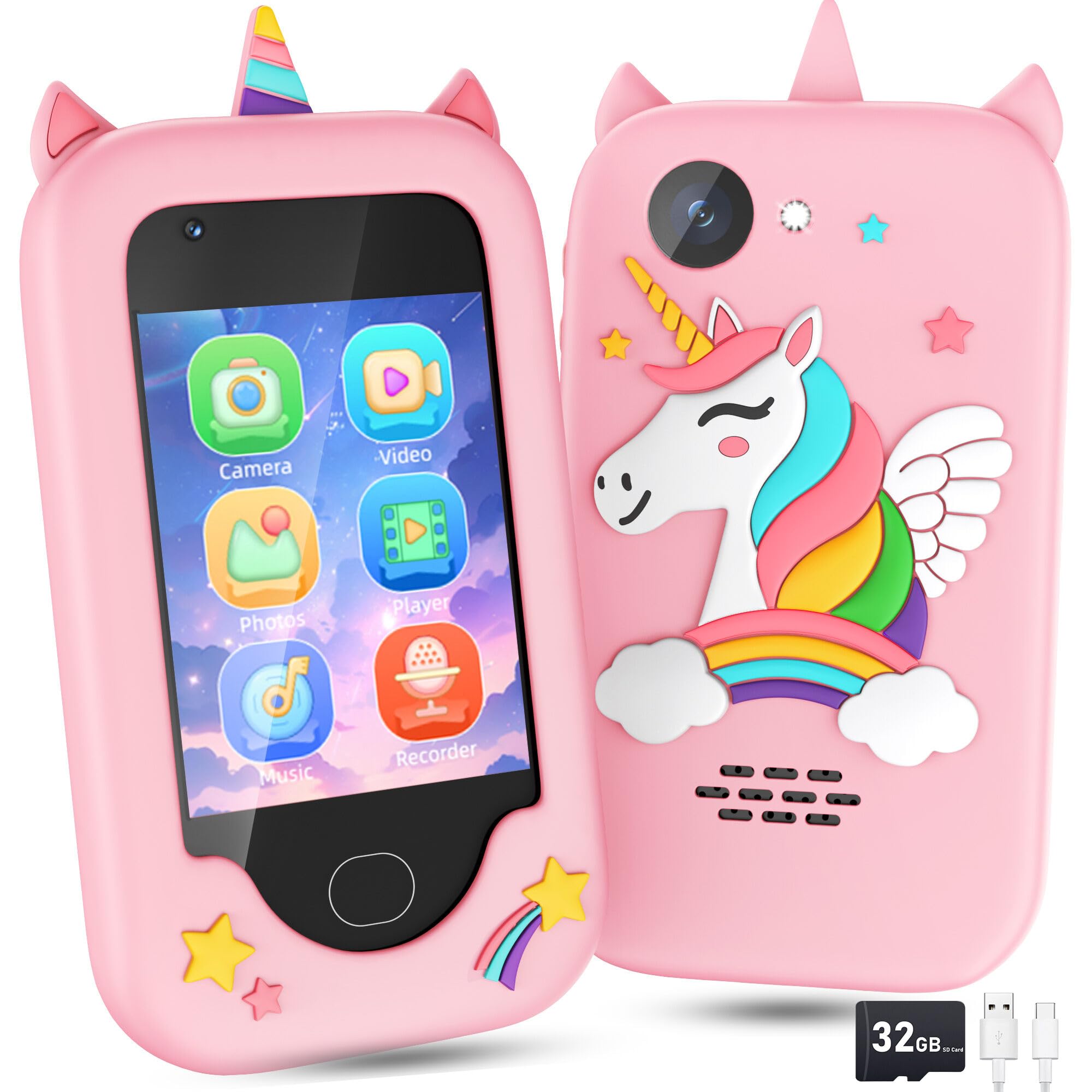 Amazon.com: Gocina Kids Smart Phone for Girls - Toy Phone for Kids Age ...