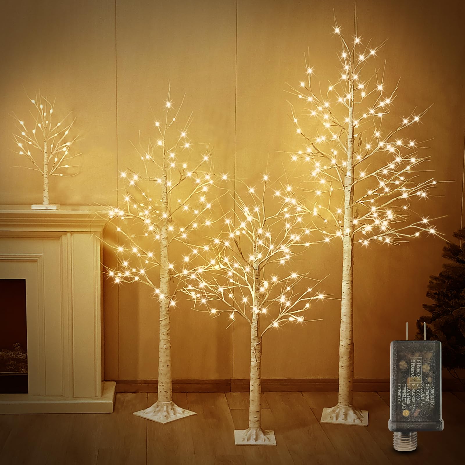 Amazon.com : Zcdl Lamp Set of 4 - Birch Tree with LED Lights, 2FT 4FT ...