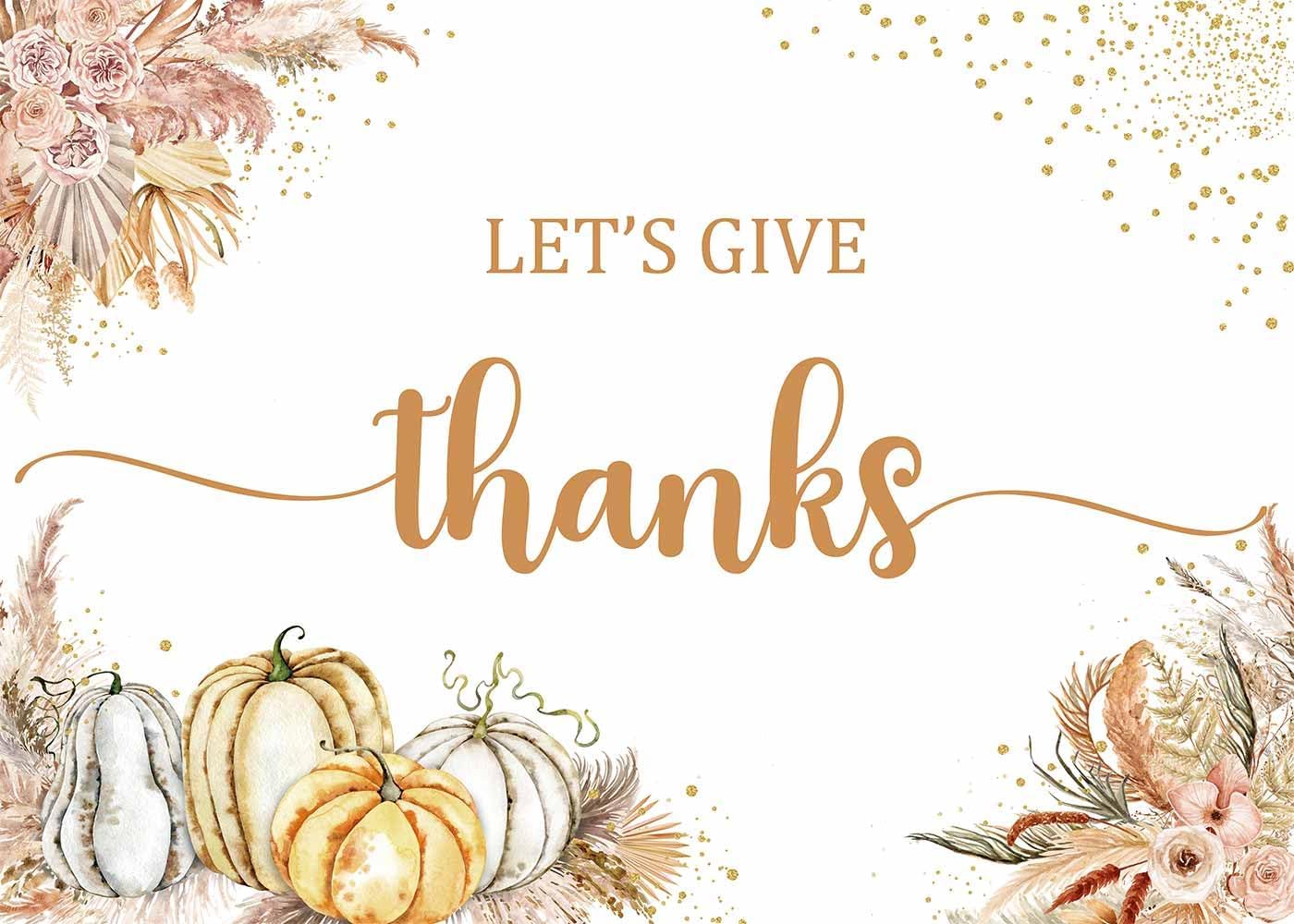Amazon.com : Zliisang 7 x 5ft Let's Give Thanks Backdrop Happy ...