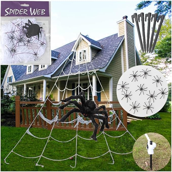 Amazon.com: Lynkaye Halloween Giant Fake Spider Web Comb Large ...