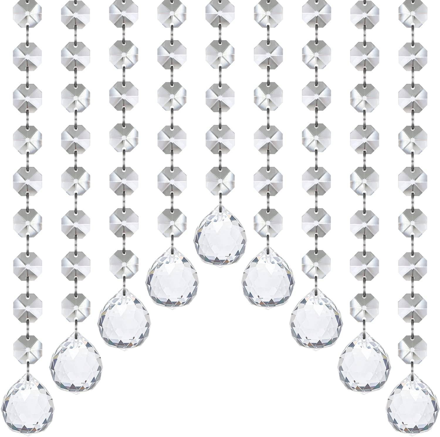 Amazon.com: Jishi 33ft Crystal Garland Strands, String of Beads w ...