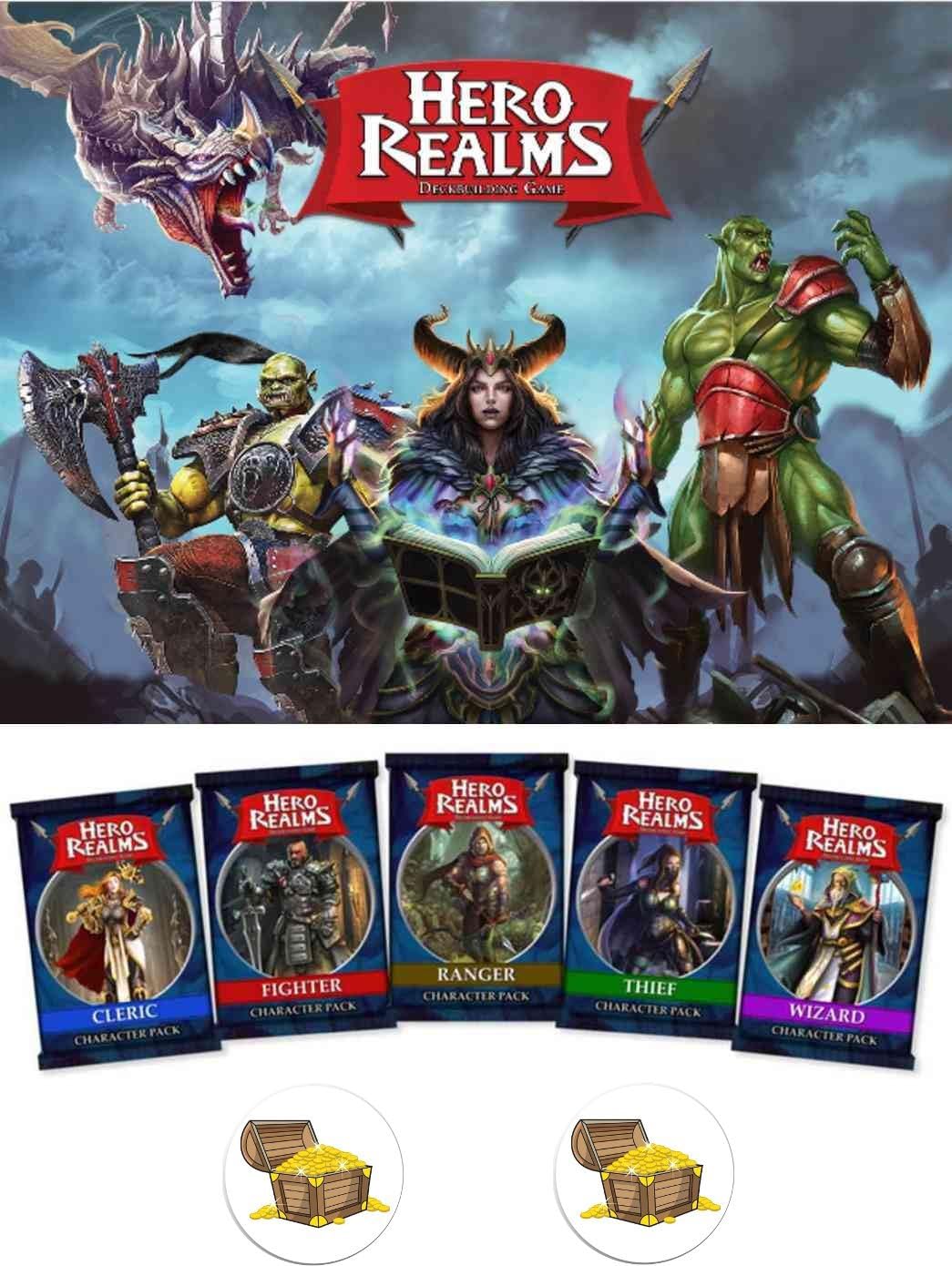 Hero Realms Card Game Bundle of Base Game and one Each of The Custom ...