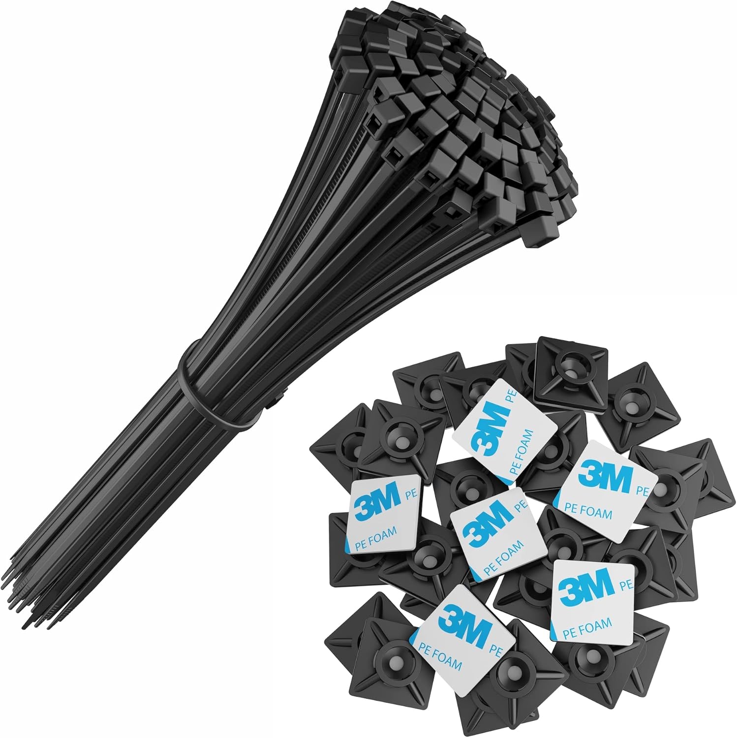 intervisio Set Kabelbinder 200mm x 2,5mm, schwarz, 100 Stück und ...