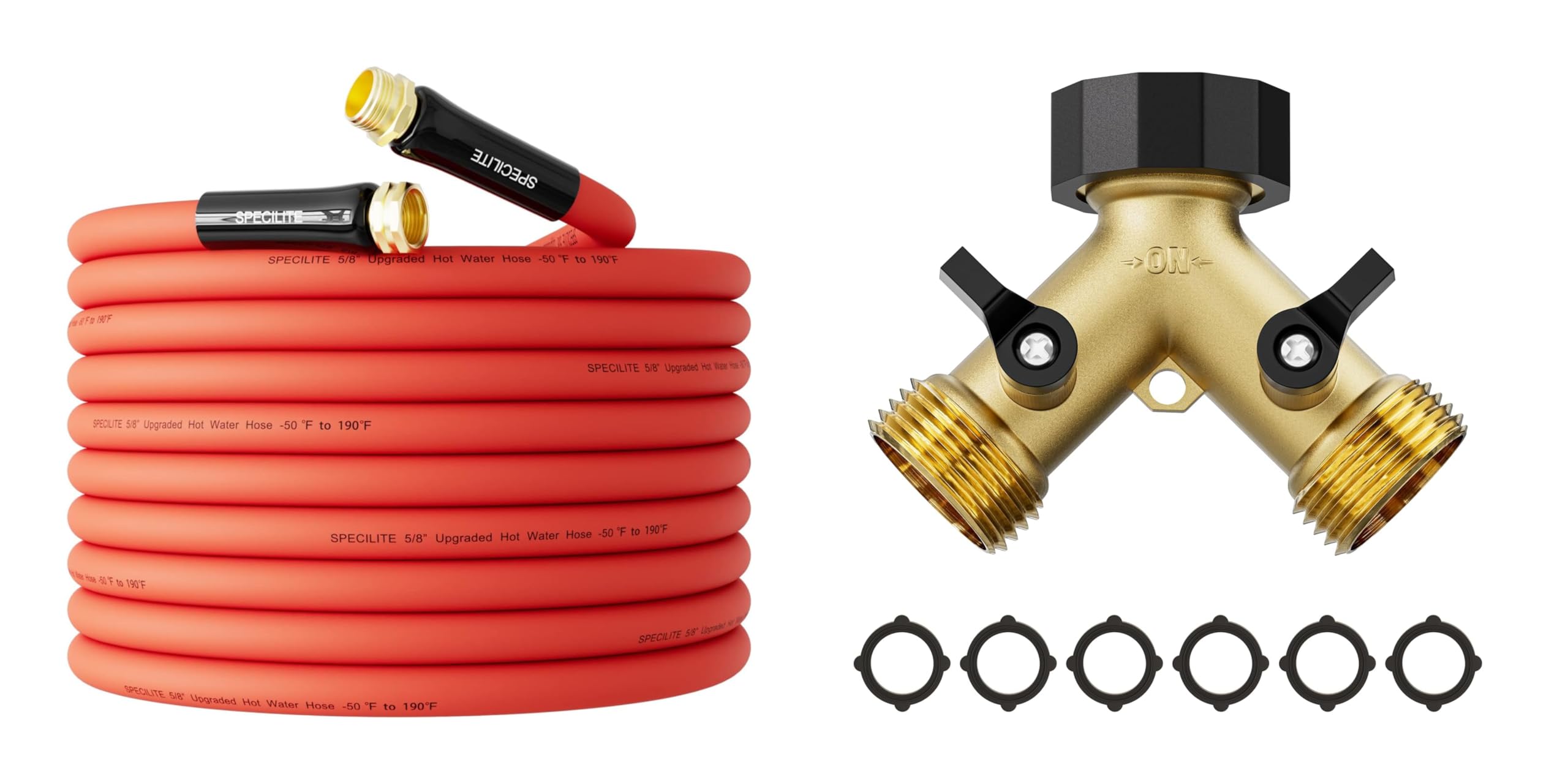 Amazon.com: SPECILITE Hot/Cold Water Hose 5/8" x 50 ft + Garden Hose ...
