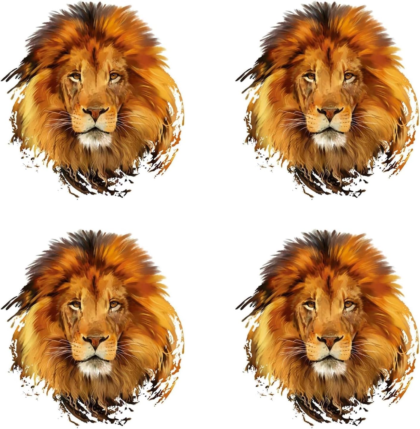 Amazon.com: 4Pcs Clothes T-Shirt DIY Lion Head Iron On Heat Transfer ...