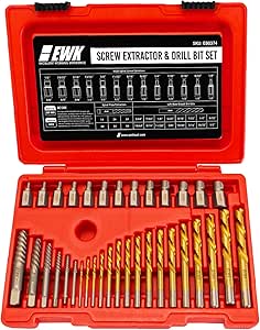 EWK 35 Pcs Screw Extractor Set with Left-Hand Drill Bit, Spiral Screw ...