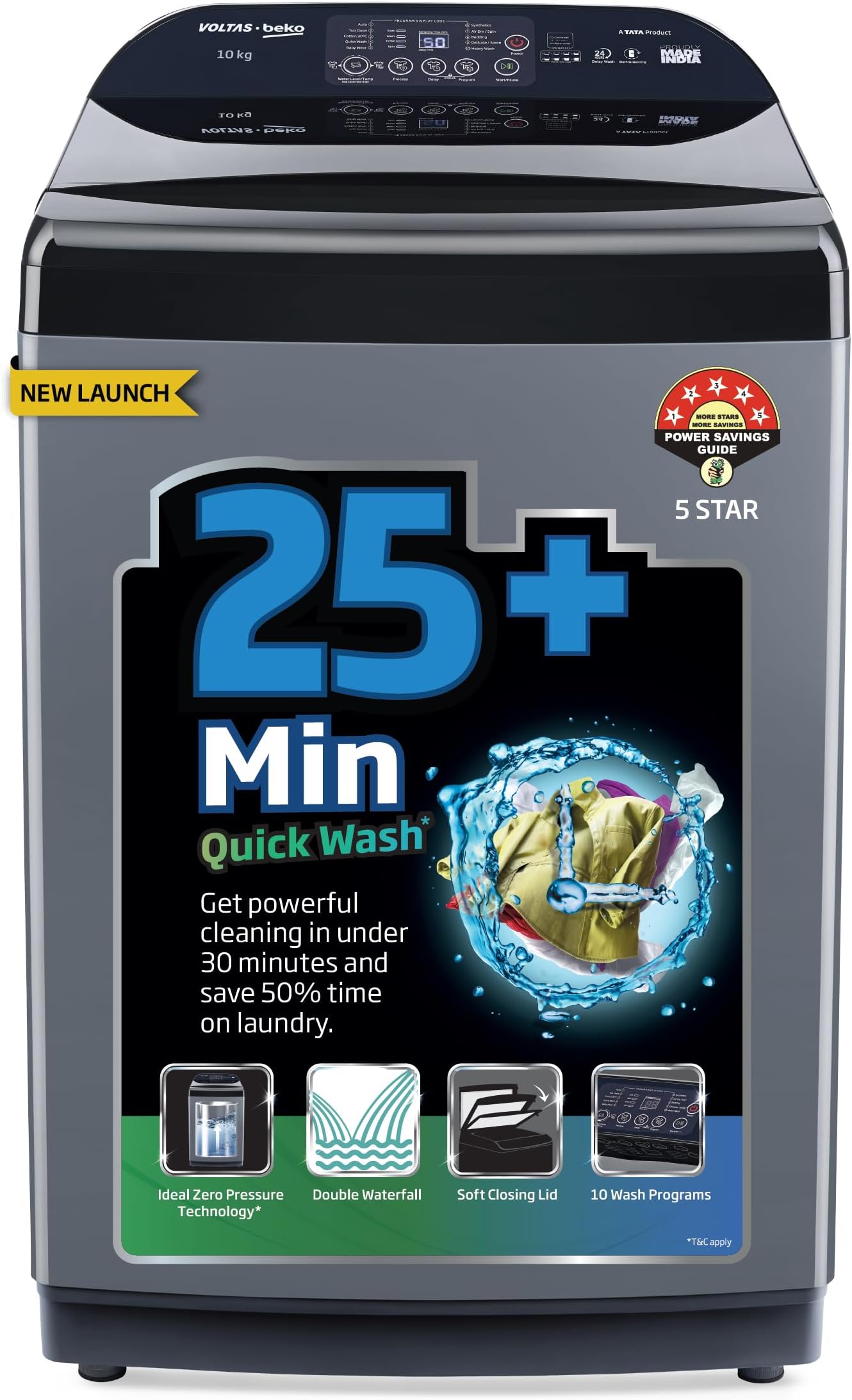 Voltas Beko, A Tata Product 10 Kg 5 Star Fully-Automatic Top Loading ...