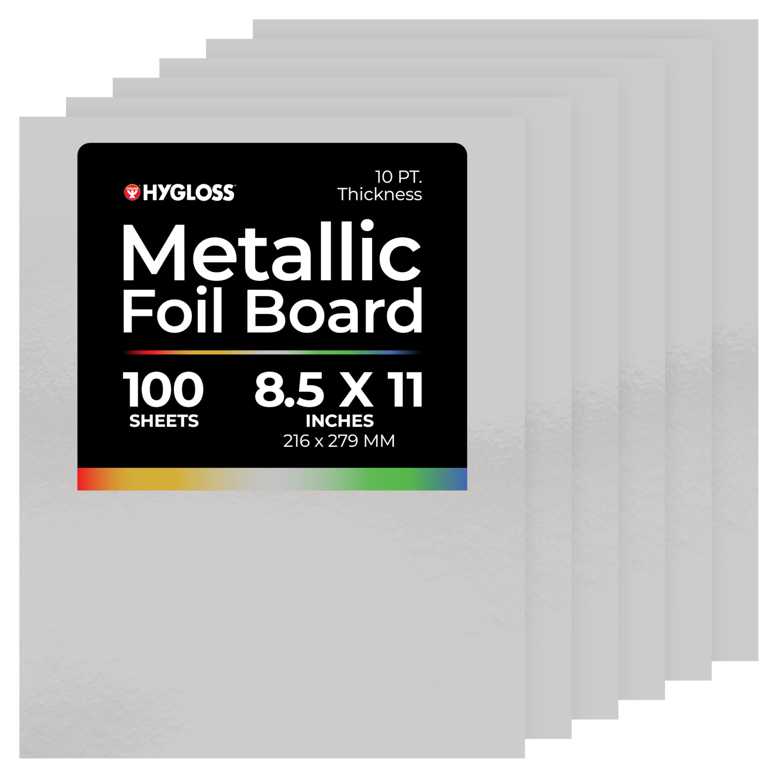 Snapklik.com : Hygloss Metallic Cardstock Sheets 100 Matte Silver Sheets