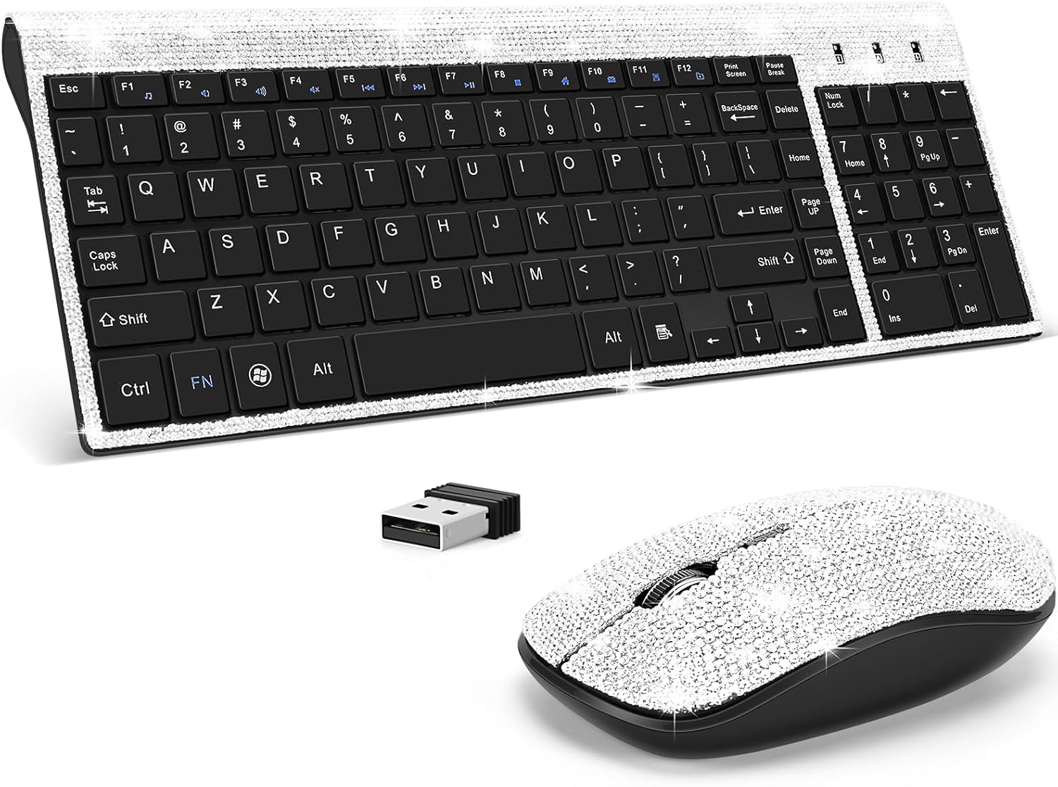 Amazon.com: Dazzling Luxury Keyboard and Mouse Wireless, Sparkly Bling ...