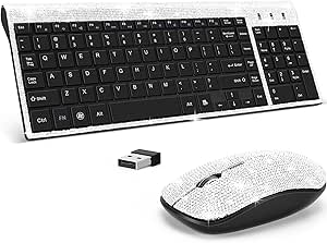 Amazon.com: Dazzling Luxury Keyboard and Mouse Wireless, Sparkly Bling ...