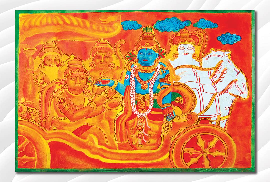 Buy Namaste Home -Laminated Paper Poster- Krishna in Ranbhumi - Kerala ...