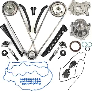 5.4L Timing Chain Kit with Water Pump Oil Pump Cam Phaser Tensioner ...
