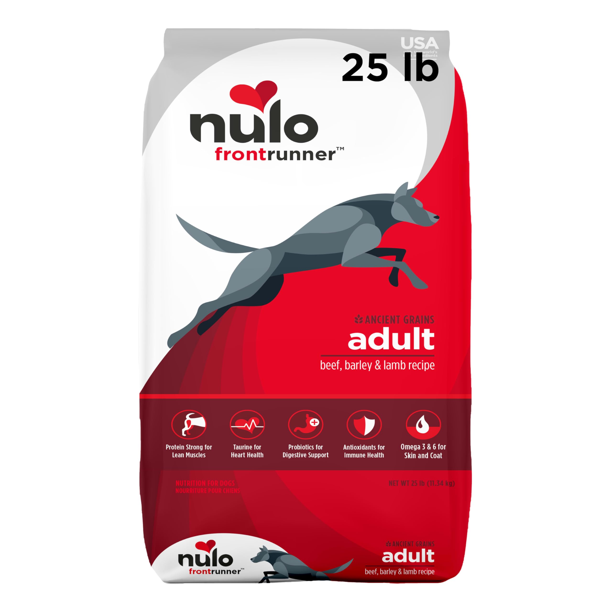 Nulo Frontrunner Ancient Grains High-Protein Dog Food, Beef, Barley ...