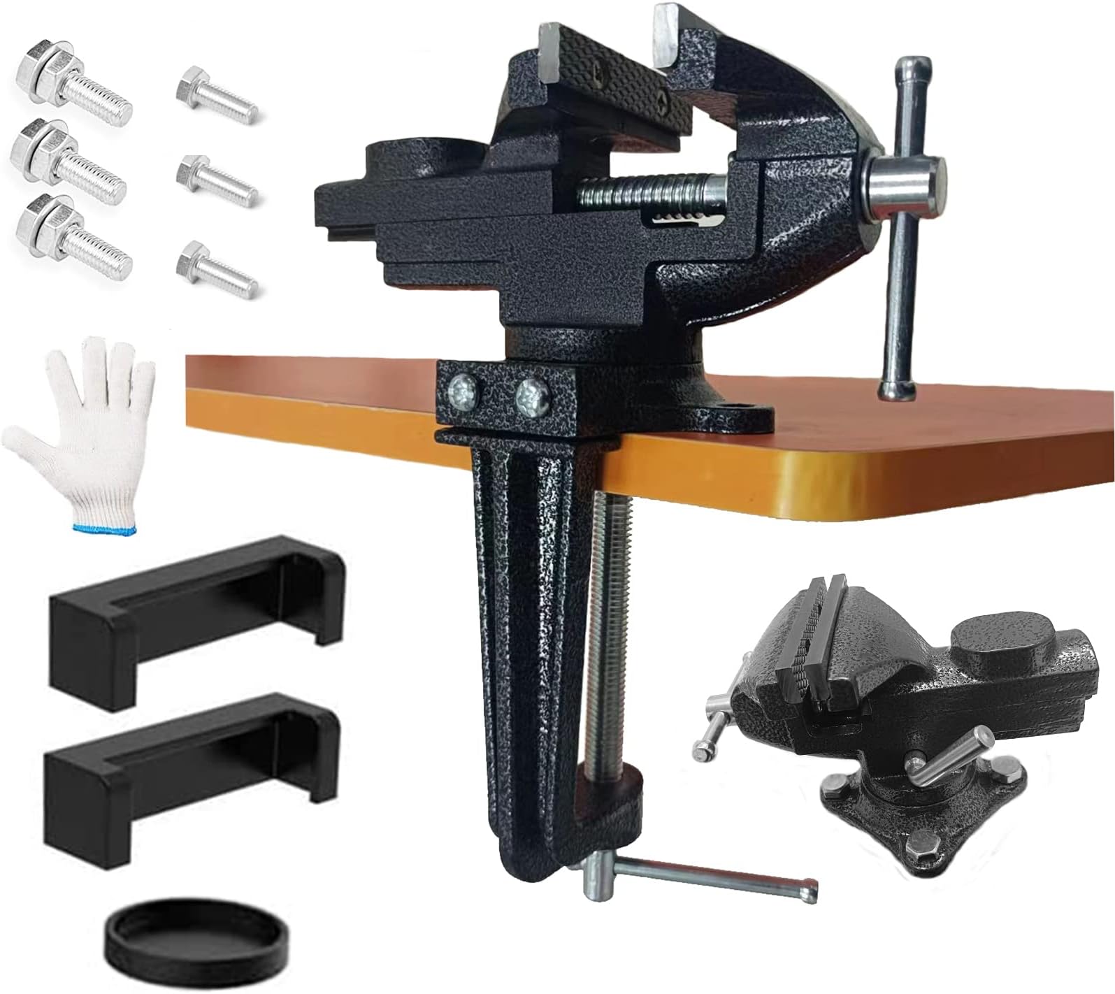 2-in-1 Dual-Purpose Combined Bench Vise or Table Vise, With end-point ...