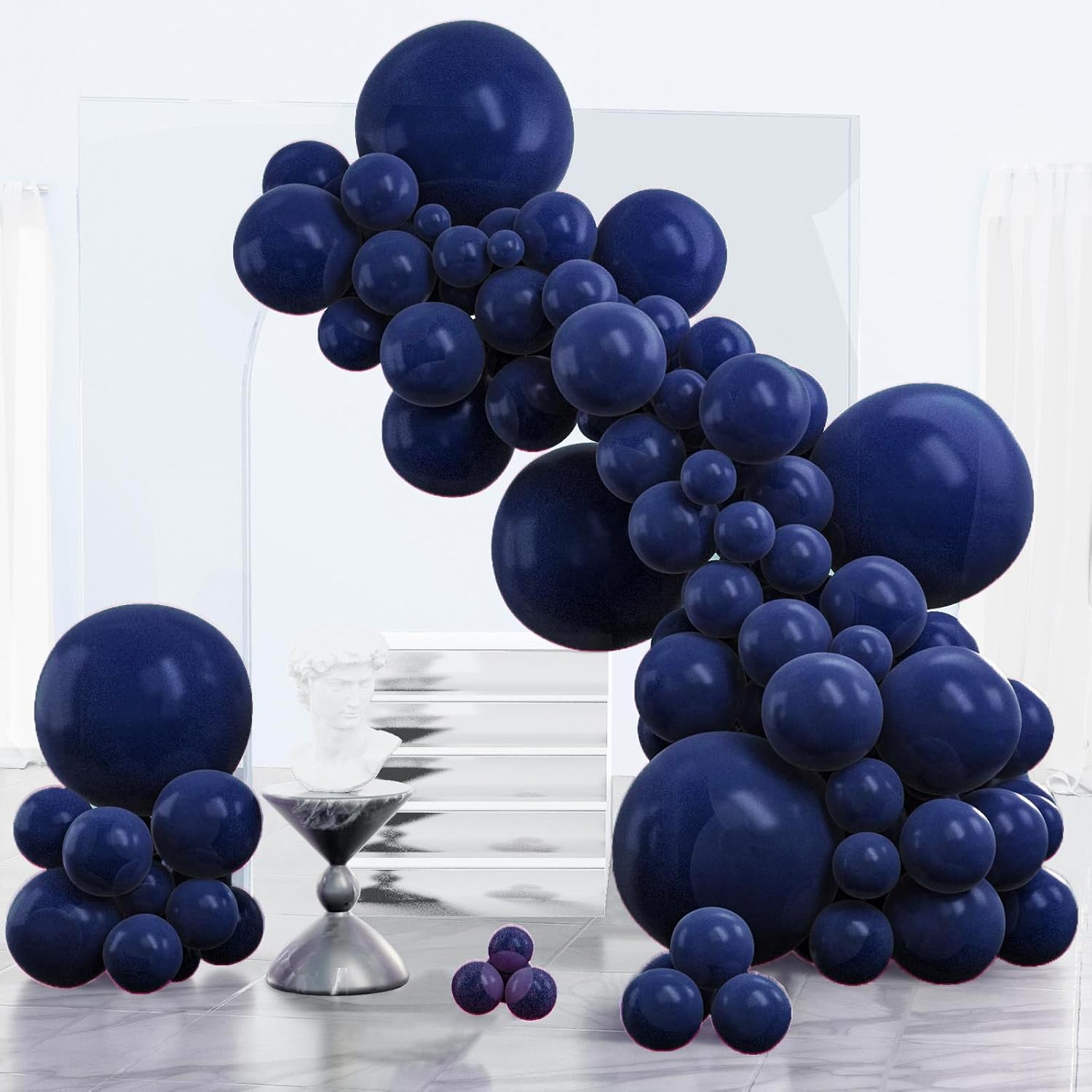 Amazon.com: PartyWoo Navy Blue Balloons 138 pcs Pearl Navy Balloons ...