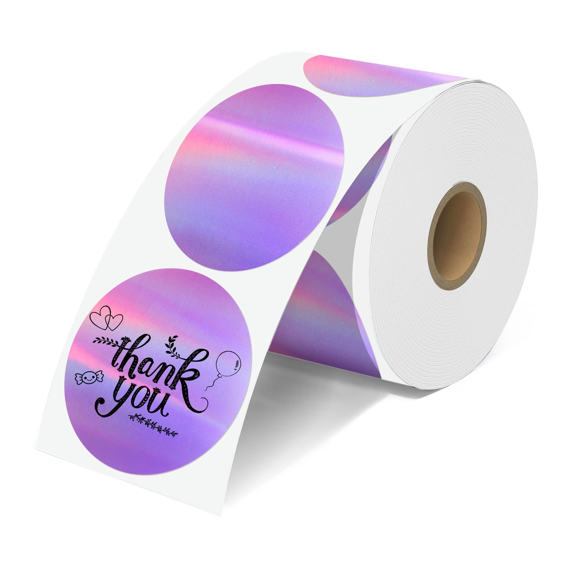 Snapklik.com : 2 Purple Holographic Thermal Labels - 400pcs Round ...
