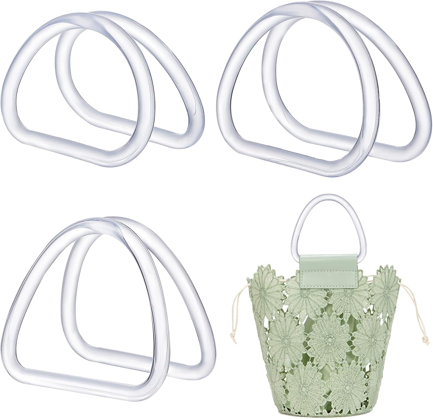 Amazon.com: PH PandaHall 3 Sizes D Shape Handbag Handles, 6pcs Clear ...