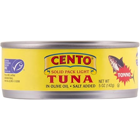 Amazon.com : Cento Solid Packed Tuna in Olive Oil, 3-Ounce Cans (Pack ...