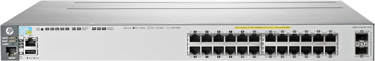 HP J9573A 3800-24G-POE+-2SFP+ SWITCH - SWITCH - L4 - MANAGED - 24 X 10 ...