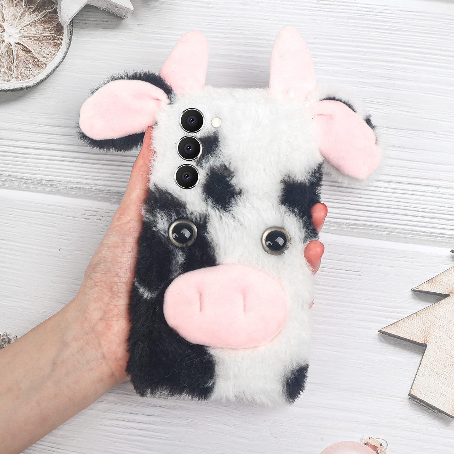 Amazon.com: LUVI 3D Cute Compatible with Galaxy S24 Plus Case Plush ...