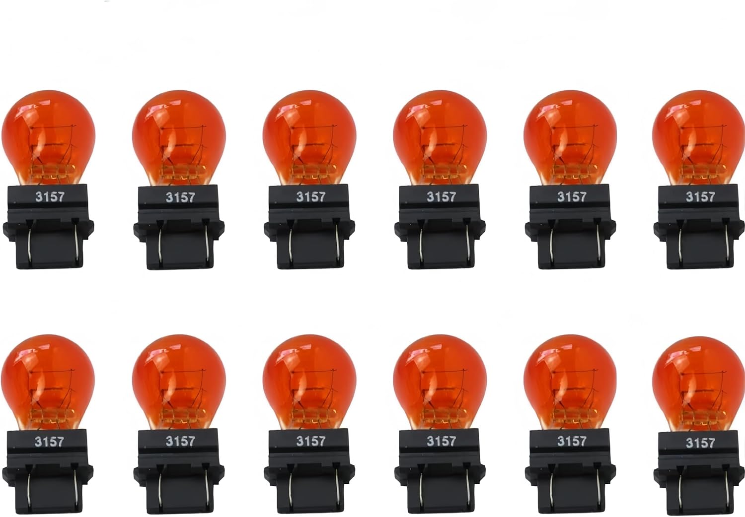Kadiby 12 Pack 3157NA 3157A 3157 Amber Bulb, Parking/Side Maker/Turn ...