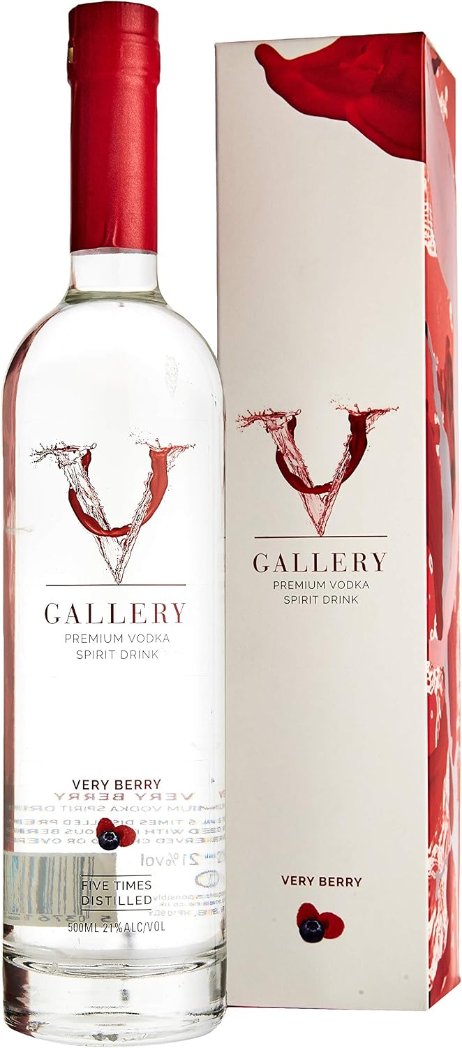 V Gallery Premium Very Berry Flavoured Vodka Spirit Drink, 50cl, 21% ...