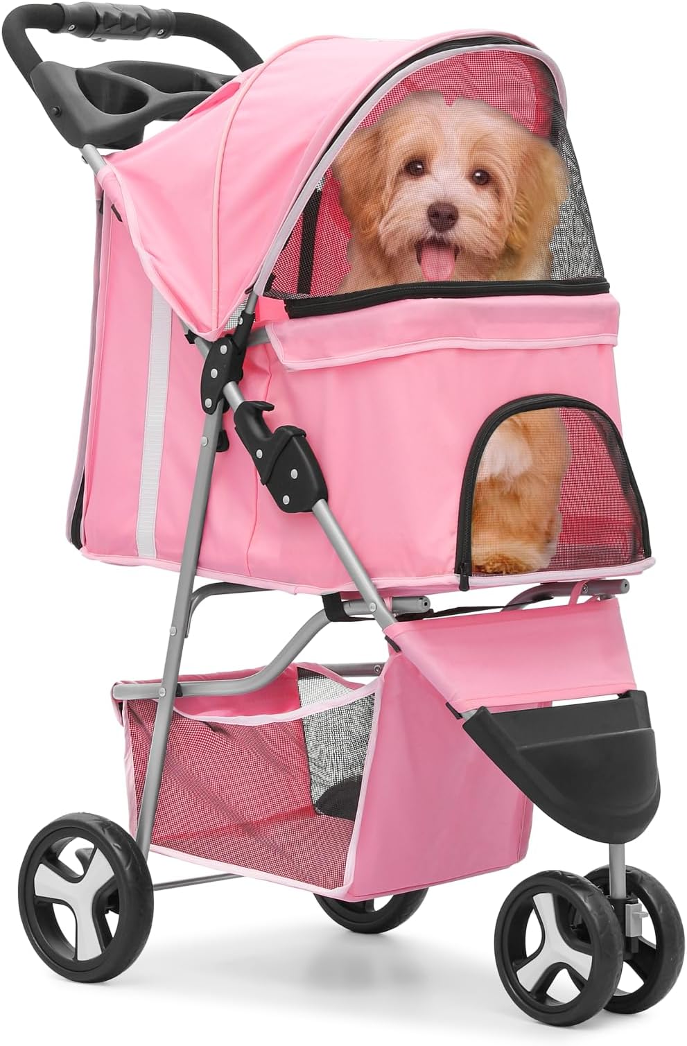 Amazon.com: 3 in 1 Folding Pet Dog Stroller, Dog Cat Stroller with ...