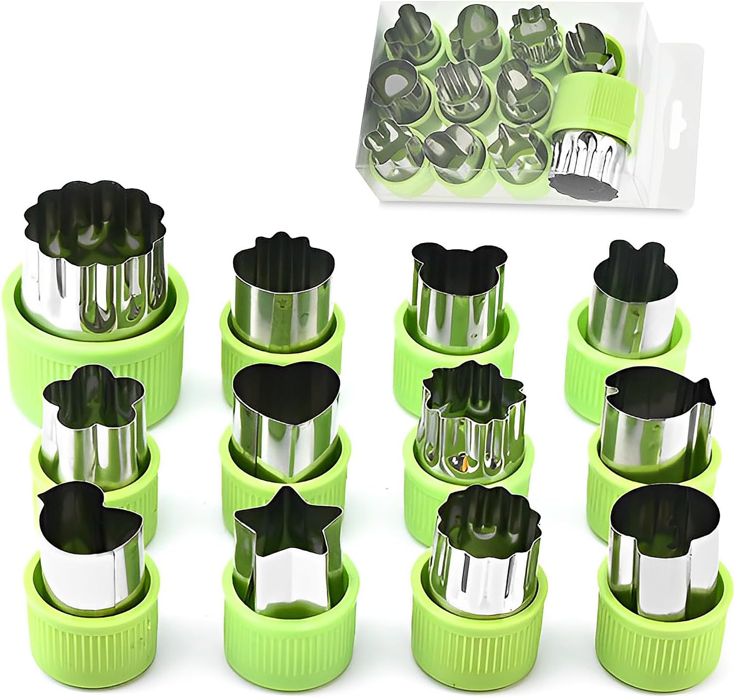 Stainless Steel Vegetable Cutter Shapes Set, Mini Cookie Mold Bread ...