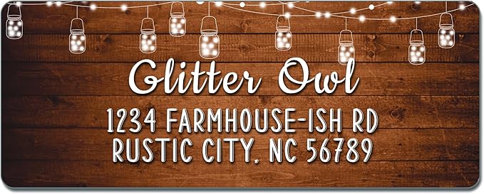 Amazon.com : Personalized Return Address Labels Rustic - Set of 120 ...