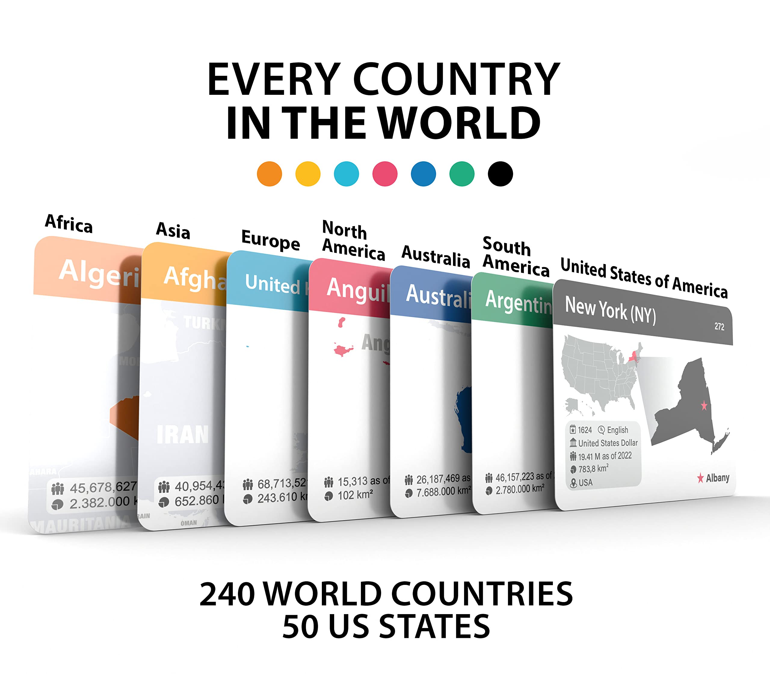 Snapklik.com : Countries Of The World Flashcards 290 Country & US ...