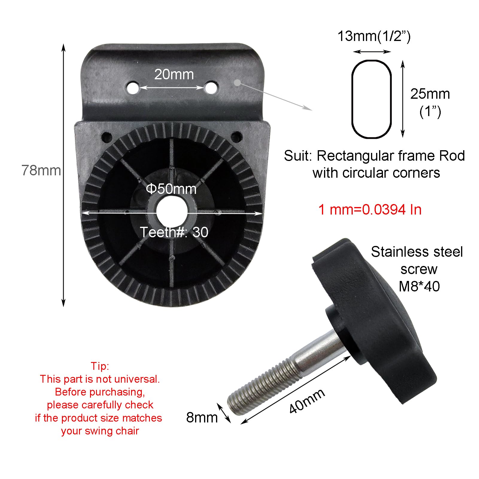 Snapklik.com : Timyrimy Garden Swing Plastic Fittings (Type 5) For ...