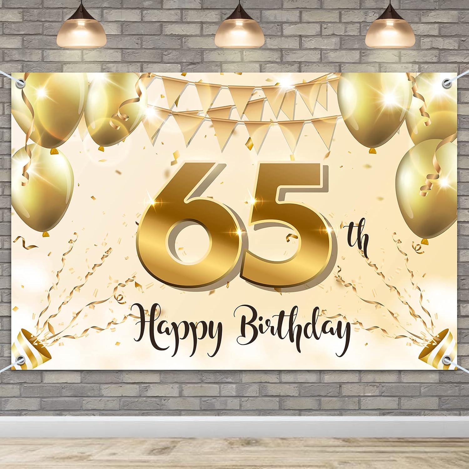 Amazon.com: HAMIGAR 6x4ft Happy 65th Birthday Banner Backdrop - 65 ...