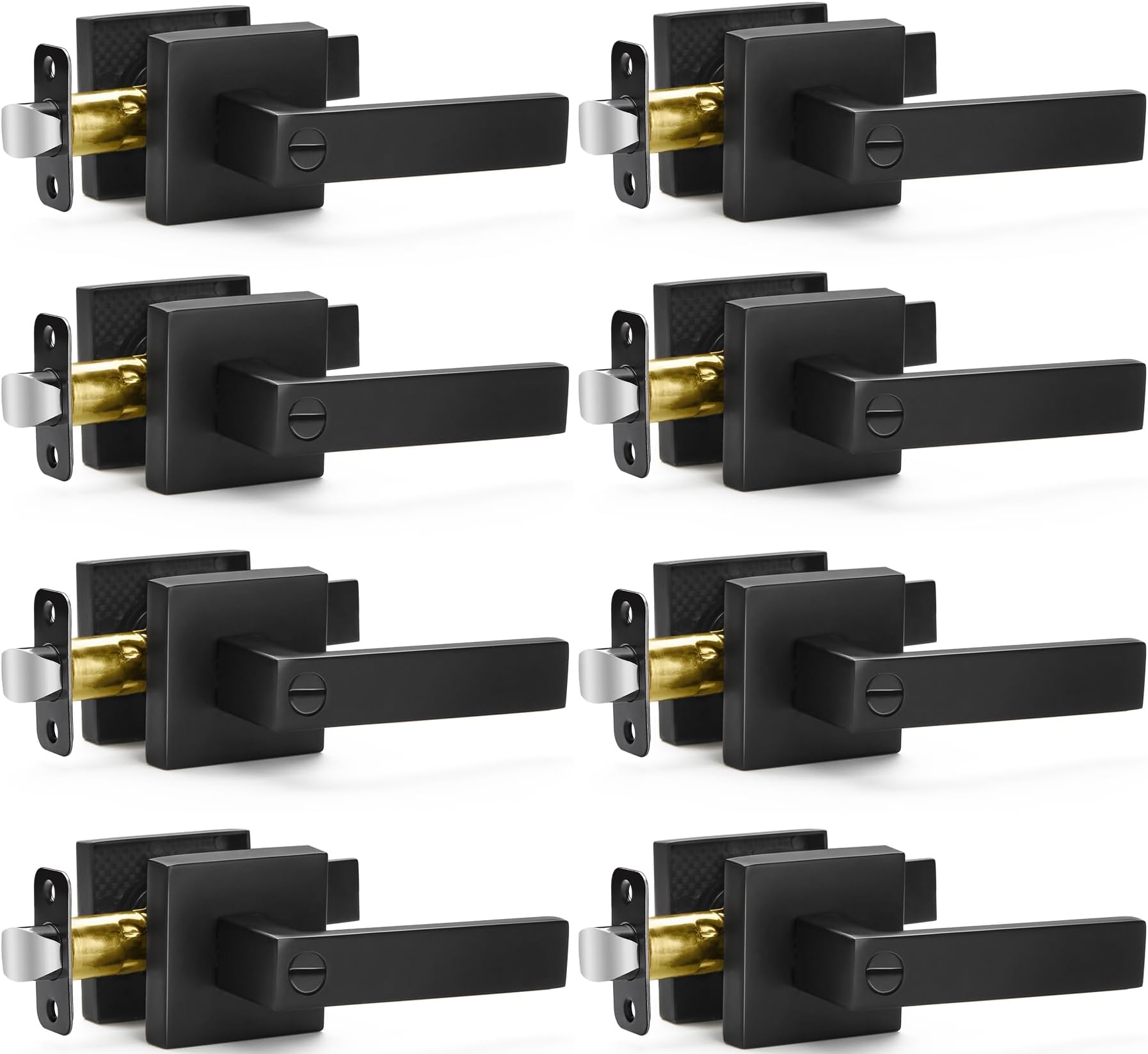 Probrico 8 Pack Black Dummy Door Levers Dummy Door Handles Heavy Duty ...