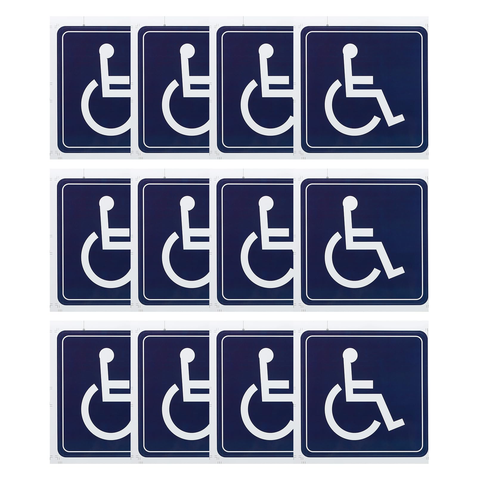 PATIKIL Handicap Sign Stickers 6×6 Inch, 12 Pack Vinyl Accessible Sign ...