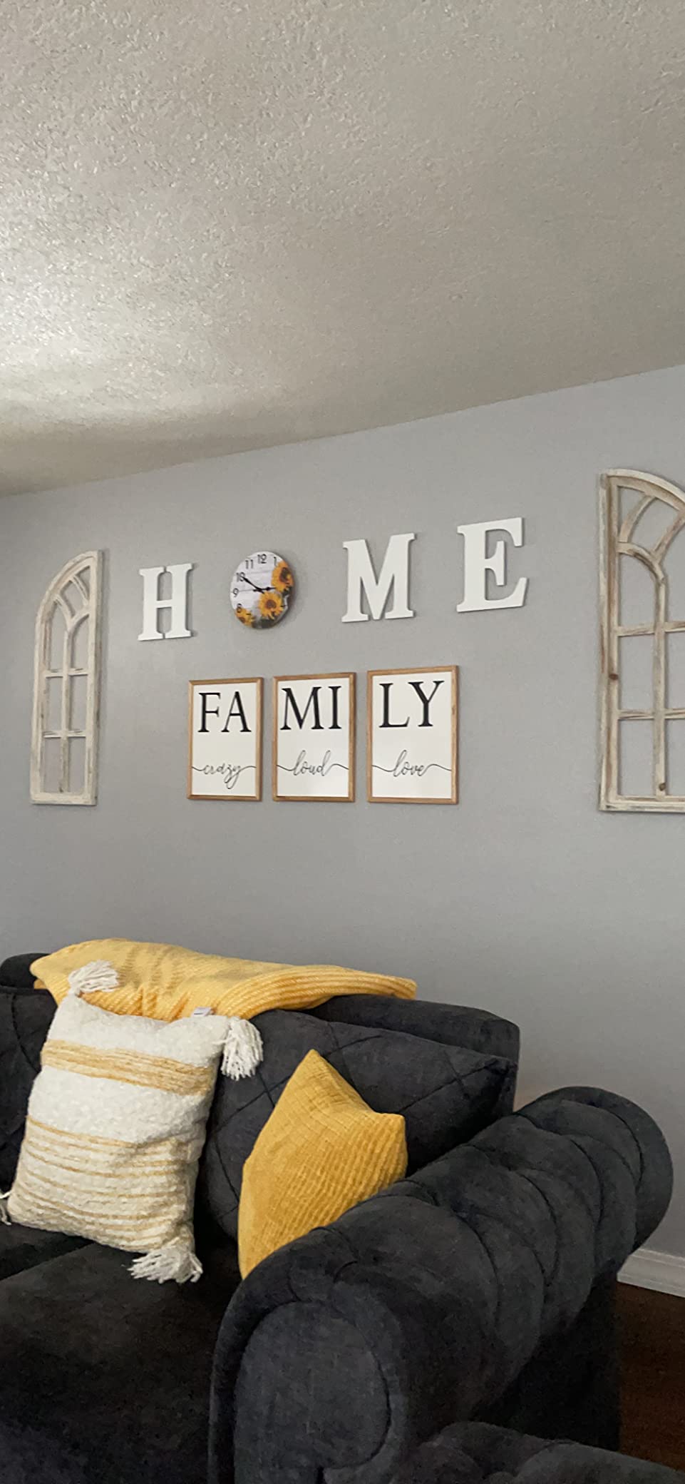 $7/mo - Finance Mokof Farmhouse Family Wall Art Set of 3 - Rustic Wood ...