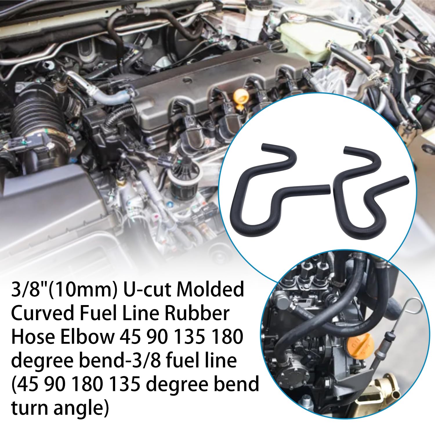 Snapklik.com : JADSOrBoBi 2 Pack 1/4" U-Cut Molded Curved Rubber Fuel ...